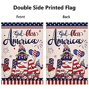American Garden Flag 12x18 Inch Double Sided 4th of July Day Independence Day USA Mini Garden Yard Flags for Holiday Outdoor Decorations