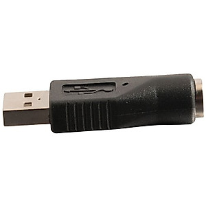 C2G Legrand USB to PS/2 Adapter, Male to Female USB to Playstation 2 Adapter to Use as USB Mouse to PS/2 Adapter, Black USB to PS/2 Keyboard Adapter, 1 Count, C2G 27277