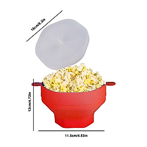 Micropop, Popcorn Popper Machine, Foldable Popcorn Maker With Double Handle, Silicone Microwave Popcorn Popper, Popcorn Collapsible Bowl With Ergonomic Design For Dorm Small Kitchen Office