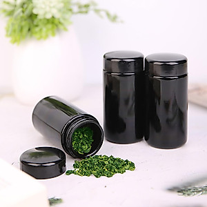 3 Pack 100ml Black Airtight Wide Mouth Ultraviolet Glass Jar,Reusable 100g Food Glass Bottle for Craft, Wax, Cosmetics, Coffee,oil Storage (B 3pcs 100ml)