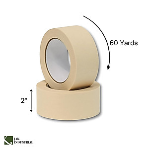 JAK Industrial 6 Rolls - 2 Inch Masking Tape for General Purpose/Painting - 60 Yards per roll