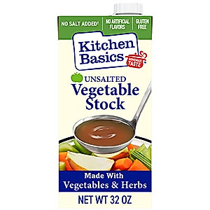 Kitchen Basics Unsalted Vegetable Stock, 32 Ounce (Pack of 12) - Packaging May Vary