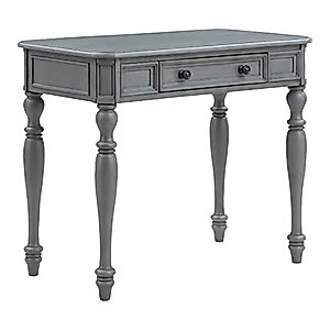 OSP Home Furnishings Country Meadows 36 Inch Writing Desk with Drawer, Plantation Grey