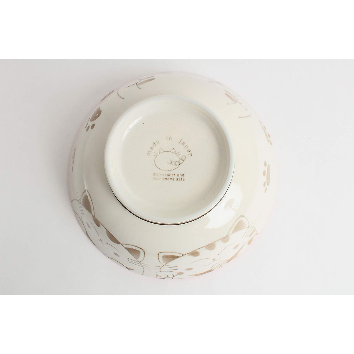 Mino ware Japanese Pair Ramen Noodle Donburi Bowl Smiling Cats Blue & Pink Set made in Japan (Japan Import) MIG001