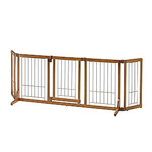Richell Wide Premium Plus Gate Mini, for Small Dog, Fit Openings from 55” to 72” Wide