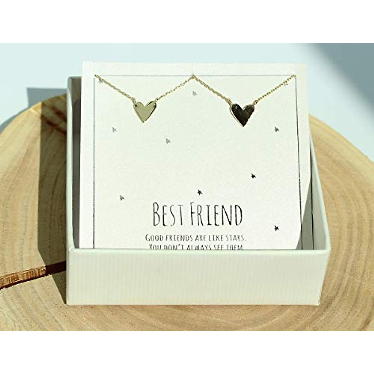 Heart necklace for 2 Best friend necklace for 2 BFF Necklace, friendship necklace for 2, gold dainty necklace, Christmas gift, Graduation gifts heart,valentines