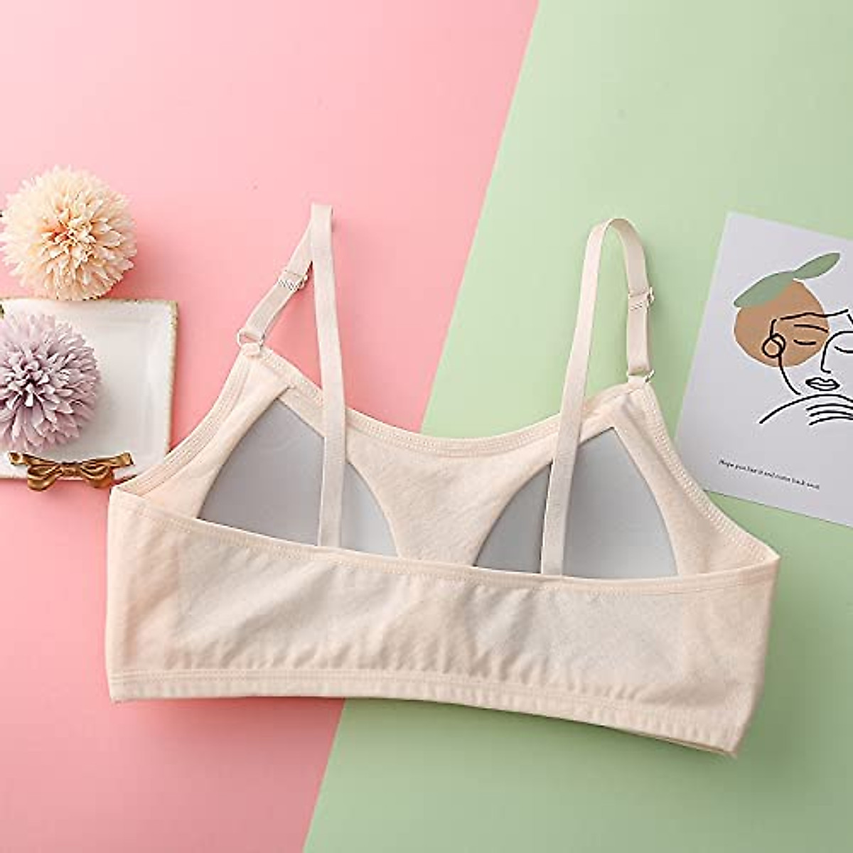 TOPQ Girls Bras 10-12 Years Old Cute Clothes for Girls 10-12 Teen Bras for Girls Ages 12-14 Training Bras for Girls 14- Bra (6PC, One Size)