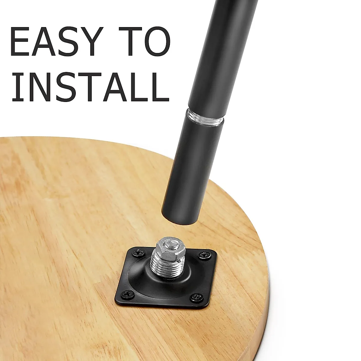 KINNARY Indoor Plant Stand, Mid Century Wood Plant Stand Plant Table for Flower Pots, Tall Metal Plant Holder, Modern Home Decor Small Round Side End Table (11.8"x16")