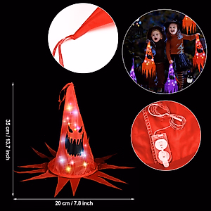 8 Pieces Halloween Witch Hat Decorations Witch Hats String Light Halloween Witch Decorations for Garden, Indoor, Yard, Tree, Party, Suitable for Ages 8 and up(Ghost Style)
