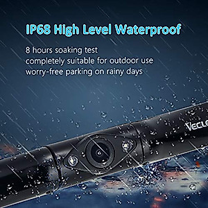 HD Backup Camera VECLESUS VC1 Car Rear View License Plate Back up Camera, Wide View Angle Night Vision Waterproof Easy Installation 720P Universal Backup Camera for Car, Sedan, Pickup, SUV and Truck