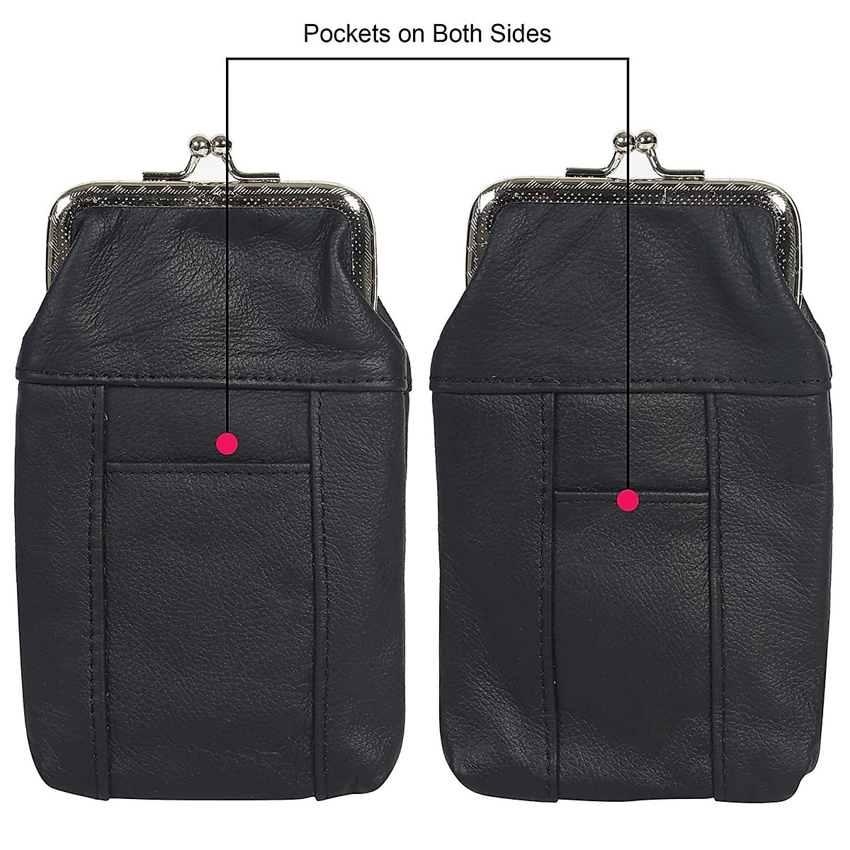 Skyway Kendrick Leather Cigarette Case with Lighter Pouch Pack Holder 100's 120's - Black