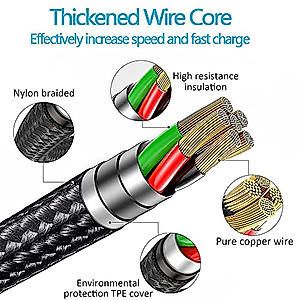 Laugwey Multifunction USB Charging Cable Set,3 Pack 3 in 1 Nylon Braided Charging Cord,Multiple USB Fast Charger Cords for Home,Office,Car