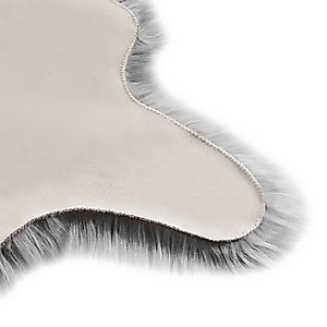 Rainlin Ultra Soft Fluffy Faux Fur Sheepskin Rugs for Bedroom Living Room Grey Fuzzy Washable Home Decor Carpets Plush Shag Small Area Rugs,2x3 Feet