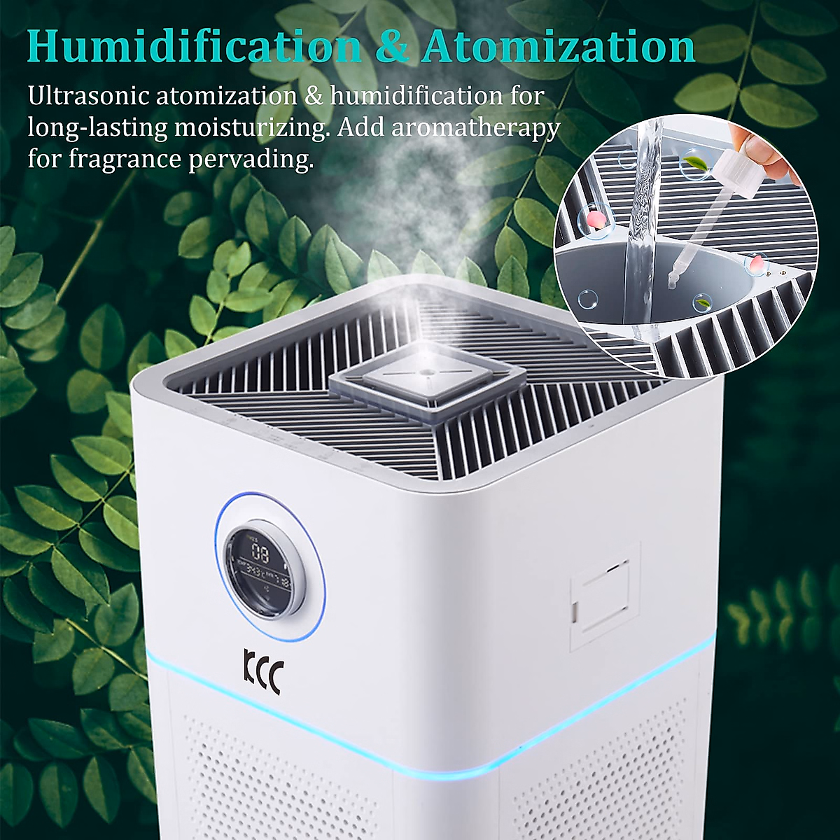 KCC Air Purifier for Home Large Room, Quiet Air Cleaner for Bedroom with Washable Pre-Filter, 646 SqFt Coverage
