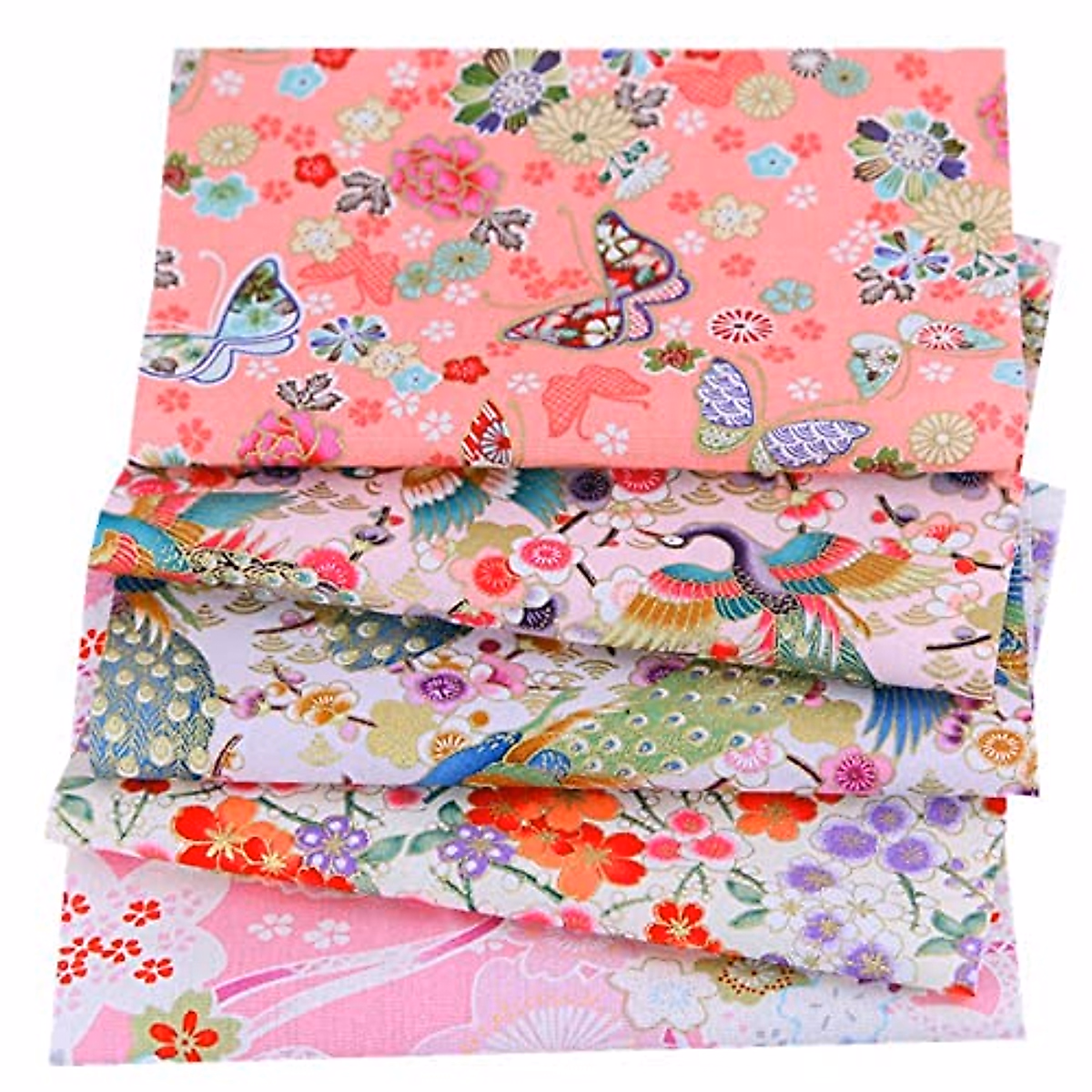 ACCOCO 30pcs 8" x 10"(20cm x 25cm) Cotton Craft Fabric Bundle Squares Patchwork,Japanese Style Cotton Wrapping Cloth Squares Quilting Fabric, Bundles of Fabric for DIY Patchwork Sewing