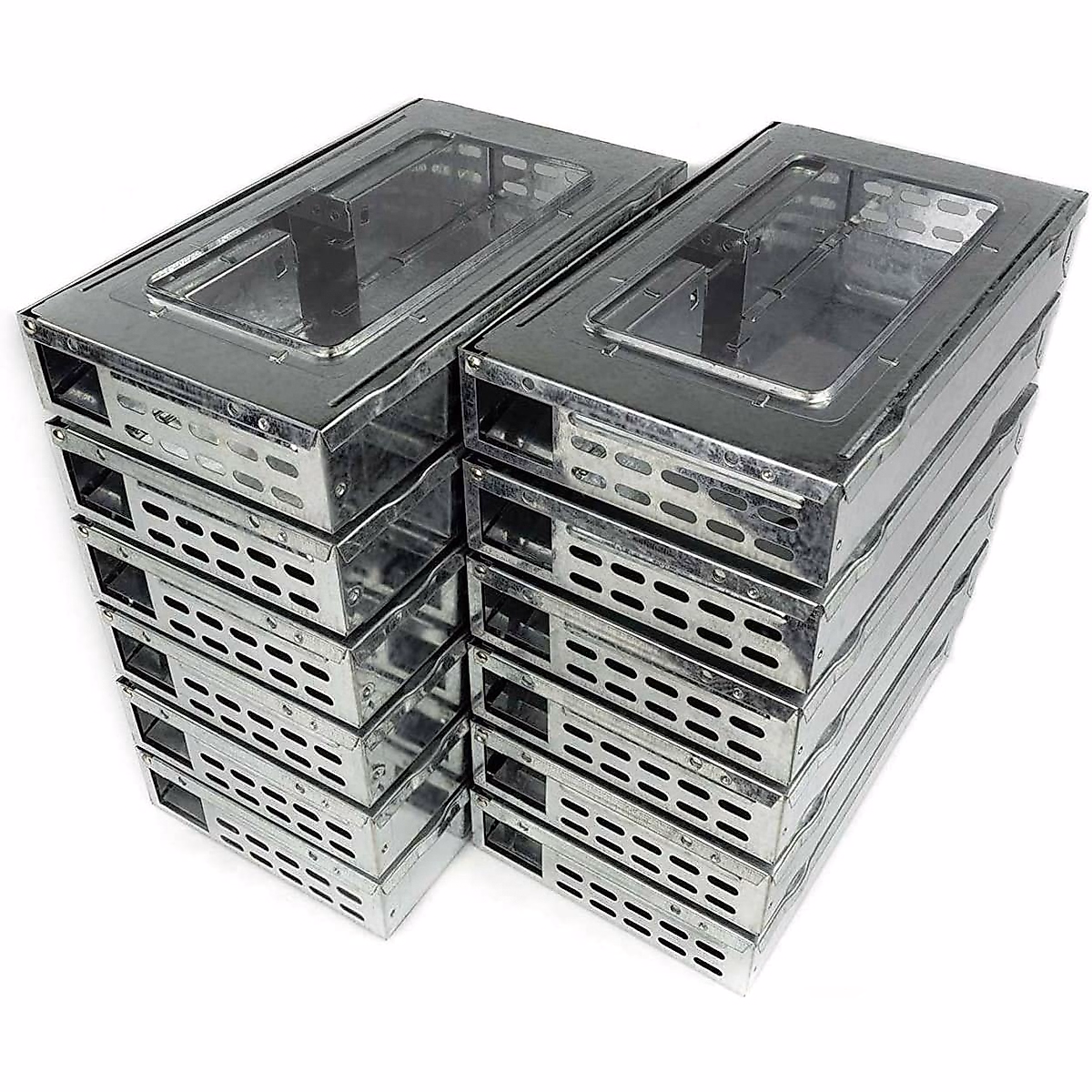 Mouse Trap Multi-Catch and Release Humane with See-Through Window Lid, Non-Lethal Mouse Traps for Indoor and Outdoor Use, Catches Up to 30 Mice, (12 Pack)