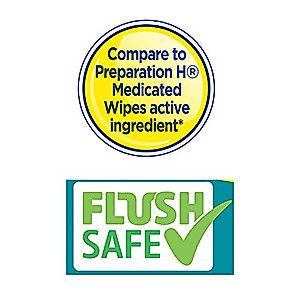 FLUSHABLE HEMORROIDAL MEDICATED WIPES
