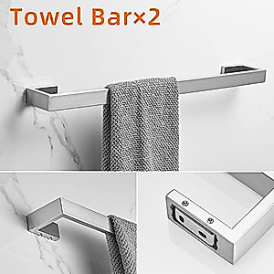 Fapully 5 Piece Bathroom Hardware Set Stainless Steel Wall Mounted Bathroom Accessories Set,Brushed Nickel Finished