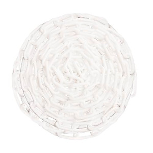 US Weight (Made in USA) 2" x 10' White Plastic Safety Chain ft. SunShield UV Resistant Technology