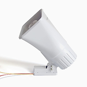 KLLsmDesign 30W Alarm Siren ,Dual Tone Outdoor Self Contained Electric Security Ring Siren with Bracket，6-12V DC 1.1Ah 130db 8 X 5.5 X 9 Inch for Car Home Doorbell Security Protection System,White