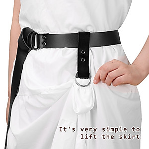 Rolarc Leather Skirt Hikes Renaissance Medieval Skirt Hike Waistband Accessory for Renaissance Faire LARP Cosplay Costumes 2Pcs (BLACK)