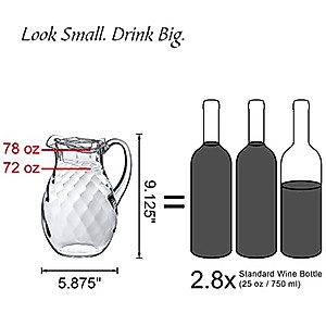 Amazing Abby - Bubbly Whirly - Acrylic Pitcher (72 oz), Clear Plastic Water Pitcher with Lid, Fridge Jug, BPA-Free, Shatter-Proof, Great for Iced Tea, Sangria, Lemonade, Juice, Milk, and More