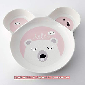 ZEN Hello Hello Porcelain Childrens Kids Dinner Set of 3 (PINK)