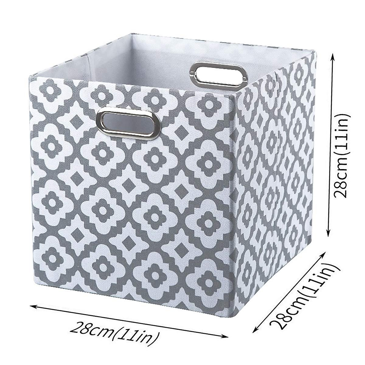 BAIST Pretty Storage Bins,Heavy Duty Square Colorful Fabric Storage Cube Bins Baskets for Playroom Bedroom Shelf,4-Pack