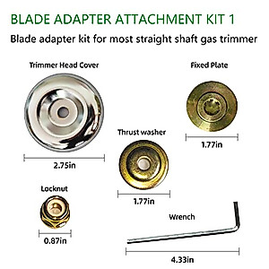 AI.YUYU Upgrade 2-Set 10" x 80T Carbide Tip Brush Cutter Blade with The Universal Adapter Kit for Cutter, Trimmer, Weed Eater (2 Different Adapter Kits Totaling 9 Parts)