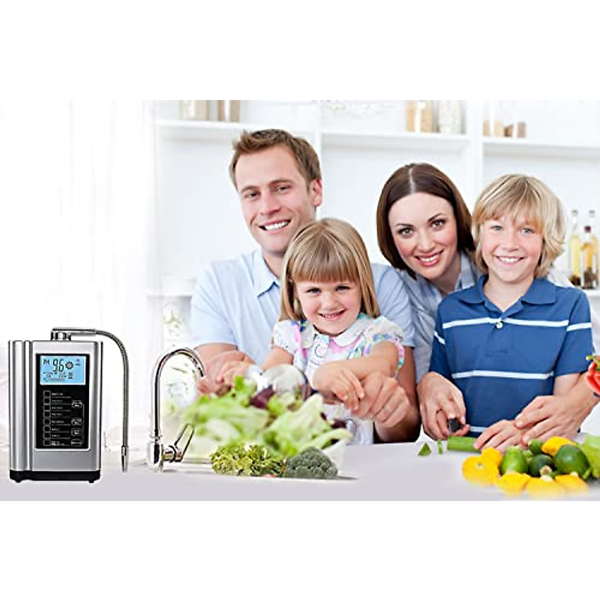 AquaGreen Alkaline Water Ionizer Machine AG7.0, Home Filtration System Produces pH 4-10.5 Water, 7 Water Settings, Up to -570mV ORP, 6000L Per Filter, Silver