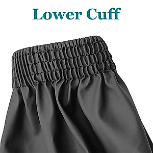 Yzurbu 2 Pairs Arm Sleeves Covers, PU Oversleeves Protector for Arm with Four-Needle Elastic Cuffs, Waterproof, Oilproof, Acid and Alkali Resistant