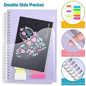 3 Pack Spiral Notebook 8.5" x 11", 1 Subject Notebook College Ruled with Pockets, Large Lined Spiral Journal Notebook, 480 Perforated Pages 100gsm Thick Paper,Cute Notebook for Office School Supplies