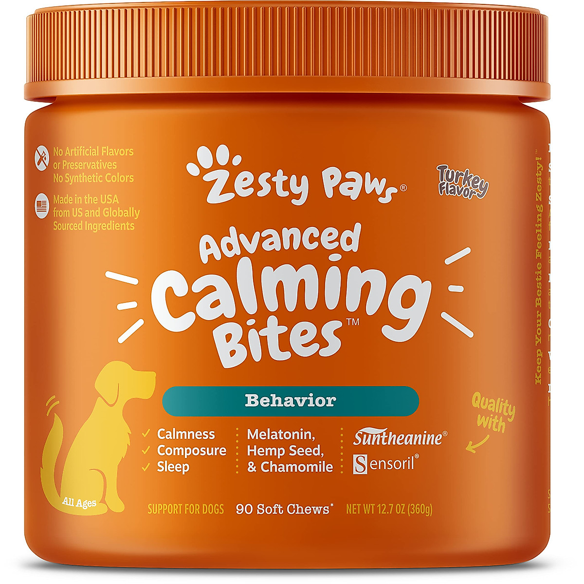 Zesty Paws Calming Soft Chews for Dogs - Melatonin, Ashwagandha + Multifunctional Supplements for Dogs - Glucosamine Chondroitin for Joint Support