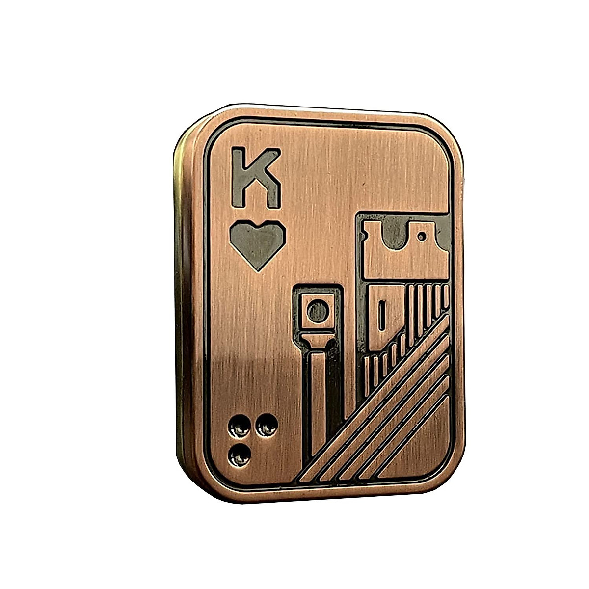 New Decompression Metal Poker Fidget_Slider，Manually Rotate Adult Office Decompression Toys to Relieve Pressure, Tabletop Toys for Adults, (Copper Skeleton)