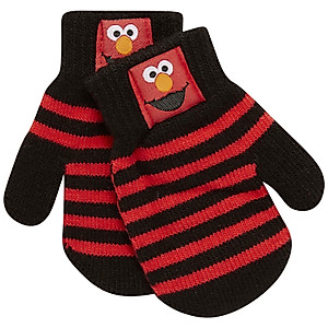 Sesame Street Toddler Boys’ Mittens – Elmo, Cookie Monster, Big Bird, Oscar the Grouch (2T-4T), Size Age 2-4, Elmo Mitten