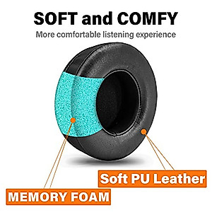 Earpads Compatible with Virtuoso RGB Wireless SE Gaming Headset - Memory Foam Earcups - PU Ear Cushions I (Black)