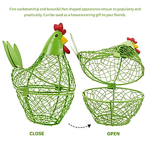 SOIMISS Hen Egg Basket Metal Wire Egg Basket Reliable Egg Holder Vegetable Basket Fresh Eggs Basket Multi-Function Basket Veggie Tray Hampers Basket for Fruit Iron Spiral Fruit Container