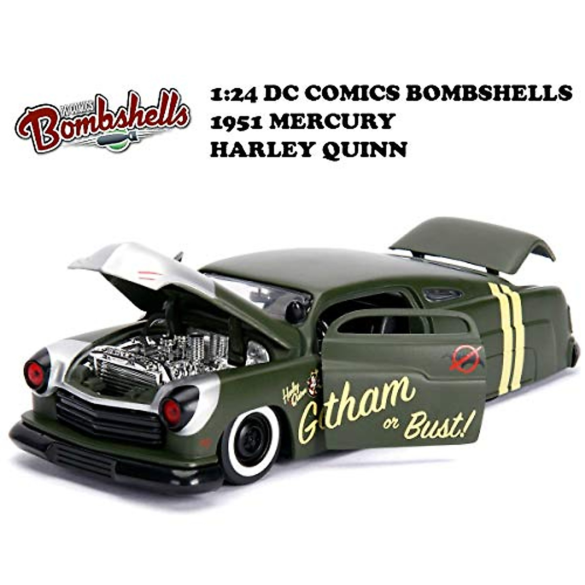 Jada Toys 1: 24 1951 Mercury W/Harley Quinn Figure, Green