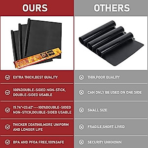 RENOOK Oven Liners for Bottom of Oven, 4 Pack Non-Stick Heavy Duty Oven Mat Set, BPA Free Kitchen Friendly Cooking Accessory, 15.75"x23"