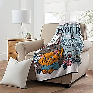 Northwest Disney's Aristocats Micro Raschel Throw Blanket, 46" x 60", Bonjour