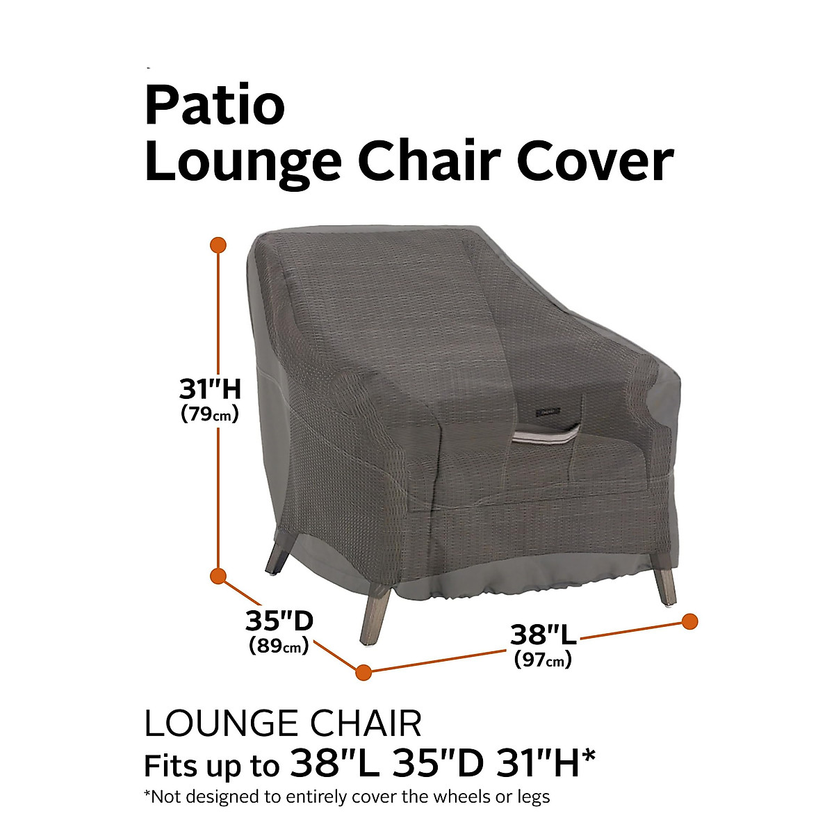 Classic Accessories Ravenna Water-Resistant 38 Inch Patio Lounge Chair Cover, Patio Furniture Covers