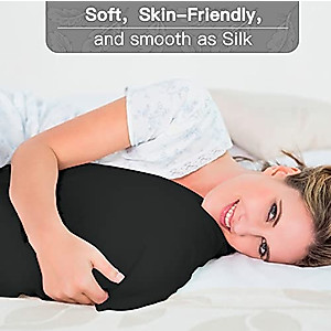 Airensky Pillow Cases King - Black Slip Pillow Cases for Hair and Skin 2 Pack 20x36 inches，Soft Chill & Breathable Pillow Cover with Envelope Closure，Gifts for Women Men