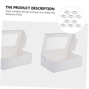 Abaodam 10 Pack Muffin Bakery Cake Boxes Paper Containers for Desserts 6-Grid Storage Boxes White Window Design Food Grade Party Banquet Friendly
