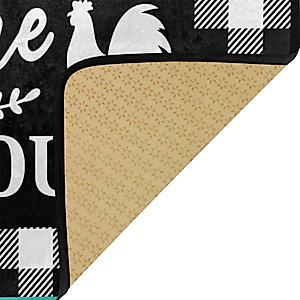 innewgogo Buffalo Plaid Farmhouse Kitchen Rug Floor Mat 39 Inch x 20Inch, Anti Fatigue Kitchen Mats for Home Decor Comfort Standing Mats Waterproof Kitchen Carpet