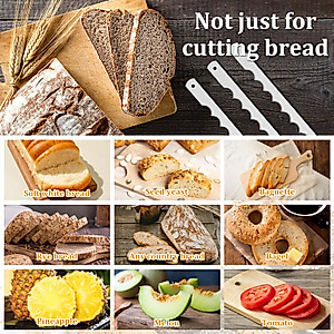 FALESOUL 8Pcs Bread Bow Knife Blades Stainless Steel Replacement Blade Bread Blade with Screws Rustproof Bread Slicer Bread Cutting Tool for Wooden Bread Cutter