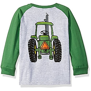John Deere boys Big Tractor Tee Maternity Blouse, Heather Grey/Green, 3-4T US