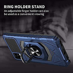 for TCL 30Z Case, with Tempered Glass Screen Protector Heavy Duty Protection Technology Built-in Kickstand Rugged Shockproof Protective Phone Case for Alcatel TCL 30Z 30 Z 4G LTE T602DL,(Blue)