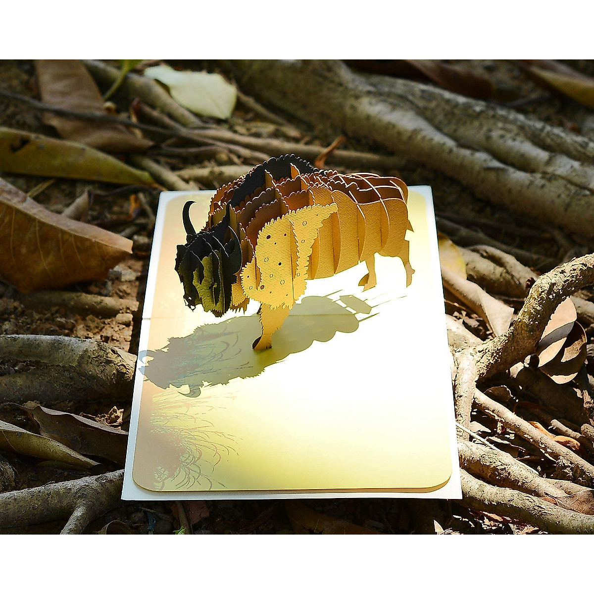 CUTPOPUP Birthday Card Pop Up, Fathers Day Card, 3D Greeting Card (Bison)