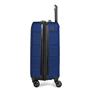 Swiss Mobility LAX Collection 3 Piece Hard Shell Luggage Set, Expandable Suitcases with 360-Degree Spinner Wheels, Retractable Handle, 20 Inch Carry On, 24 Inch Mid-size, 28 Inch Large Bags, Blue