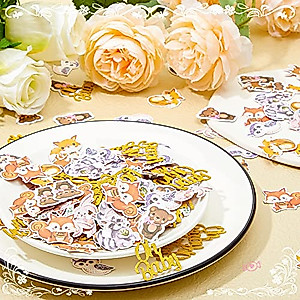 360 Pcs Woodland Confetti Baby Shower Table Decorations Animal Baby Shower Confetti Gender Reveal Confetti Woodland Baby Shower Confetti for Baby Shower Birthday Gender Reveal Party Supplies